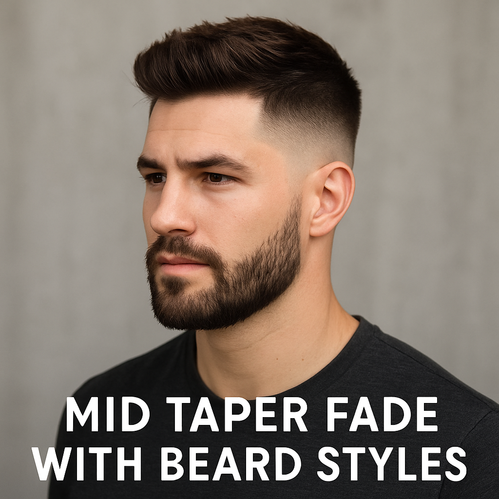 Mid Taper Fade with Beard Styles for Men | Modern Haircut Guide